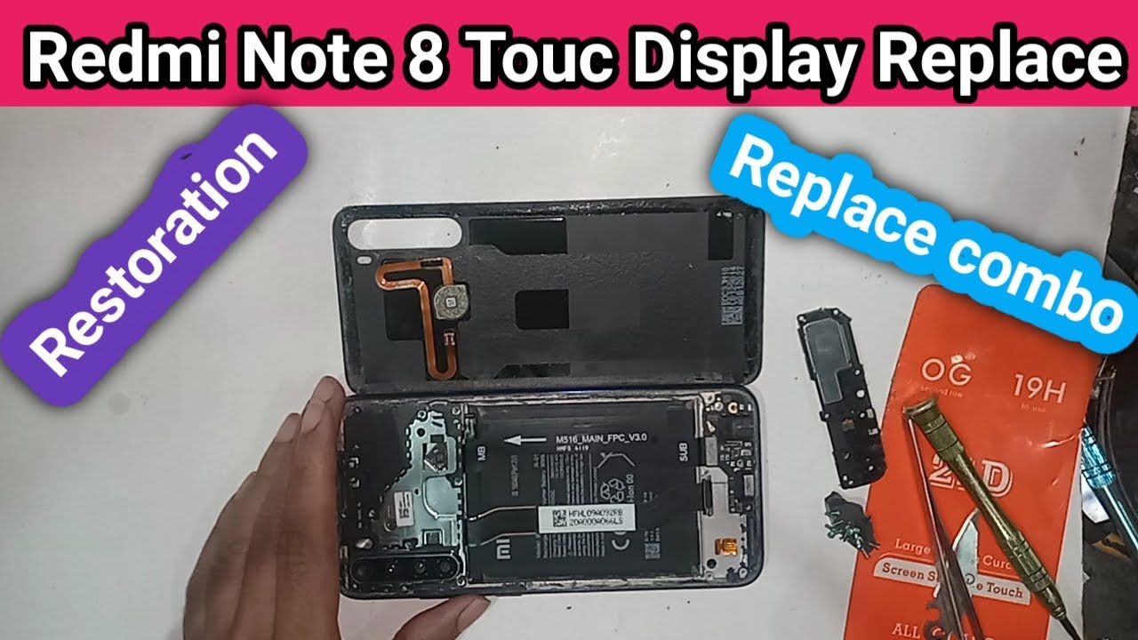 Redmi note 8 combo Replace // Touch screen change - YouTube