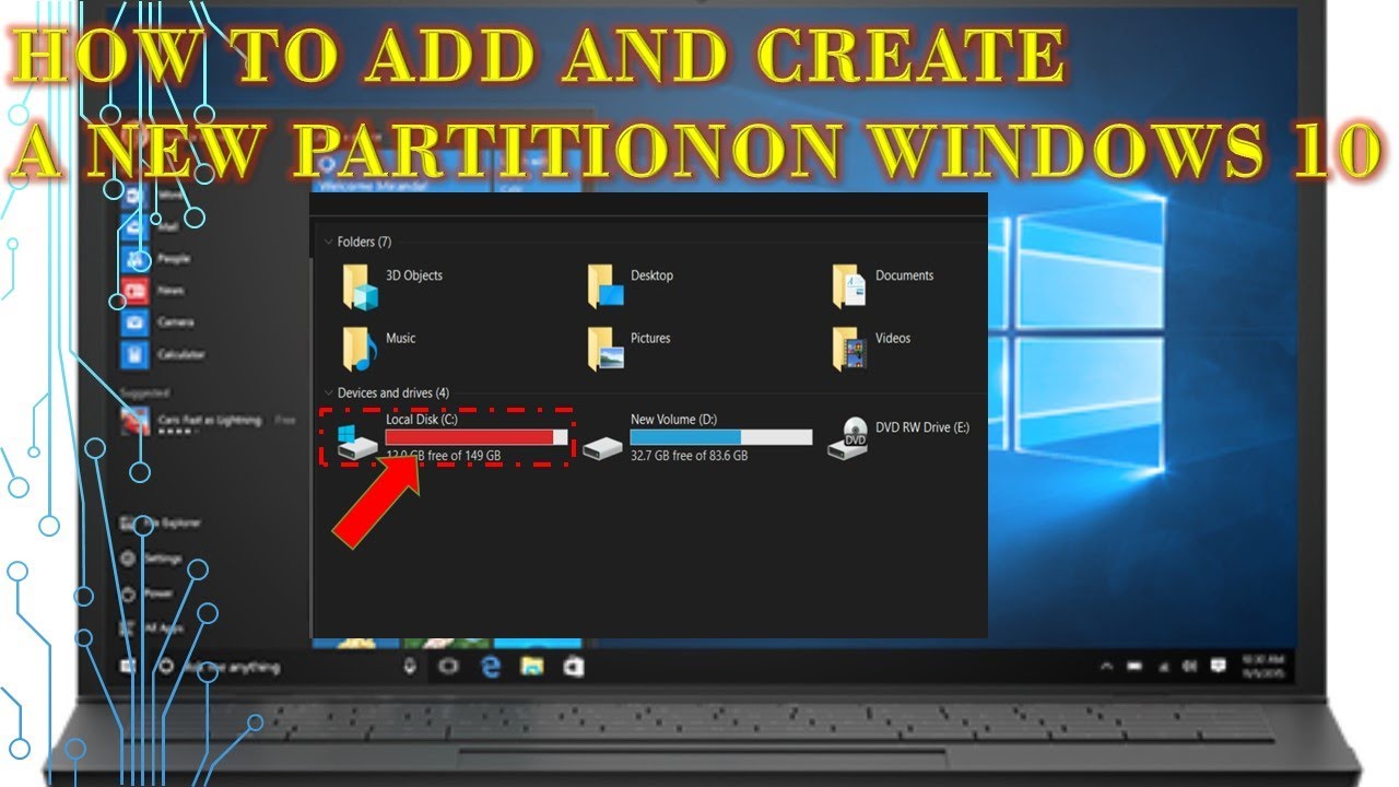 How to Overcome a Full Disk and How to Create a Partition in Windows 10 ...