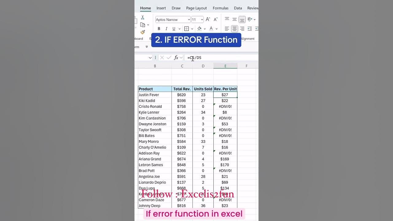 Hidden Trick for Error in excel #exceltech #excelworld #computer #excel #shortcuts #microsoft # ...