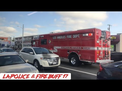 Lafd light force 21 & Lafd squad 21 responding - YouTube