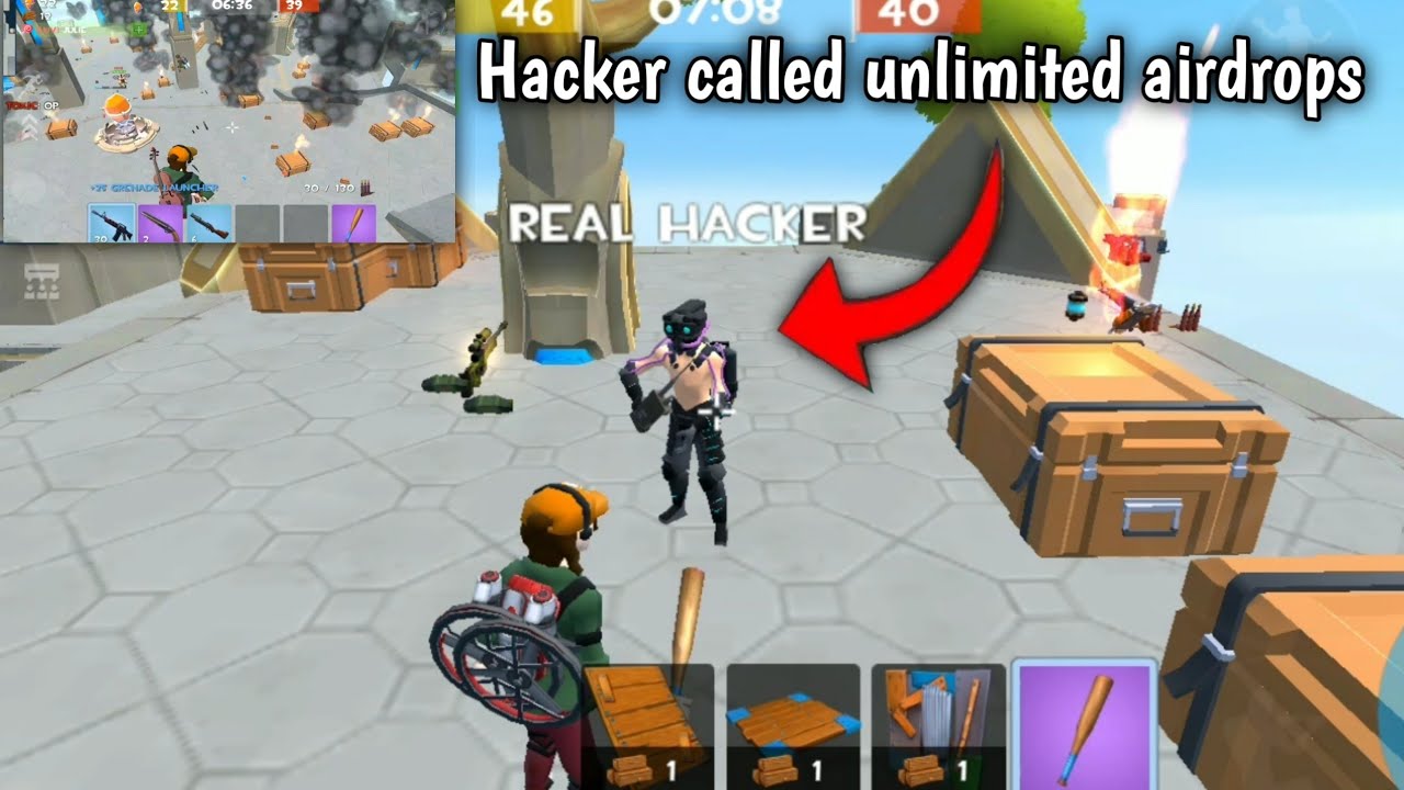Rocket Royale - Hacker called unlimited airdrops !!😱 Hacker in CORE WAR ...