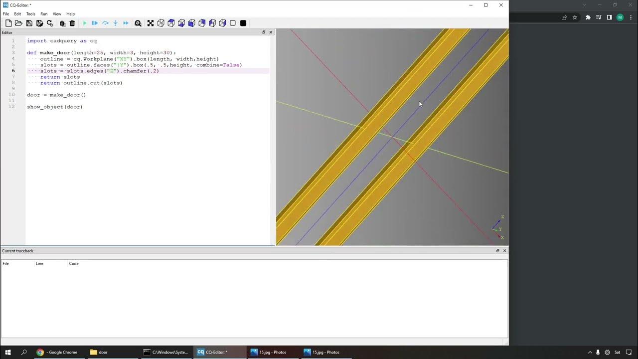 Cadquery Sci-fi door example - YouTube