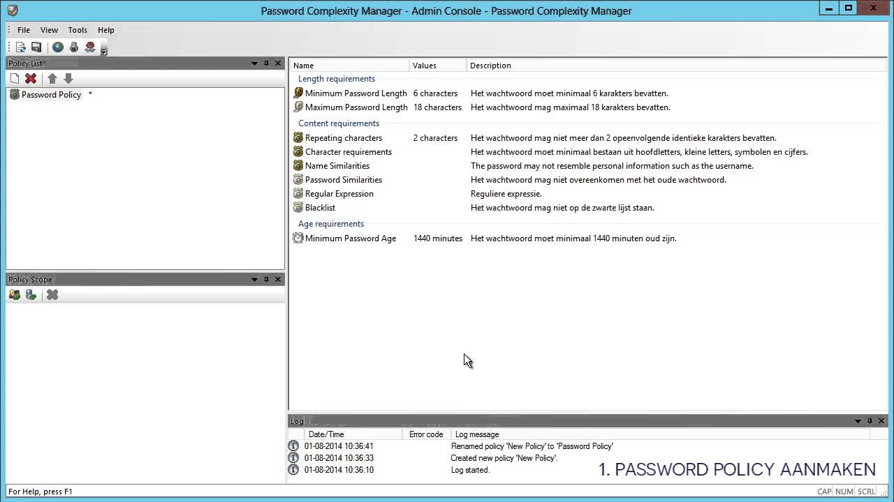 Password Complexity Manager demonstratie - YouTube