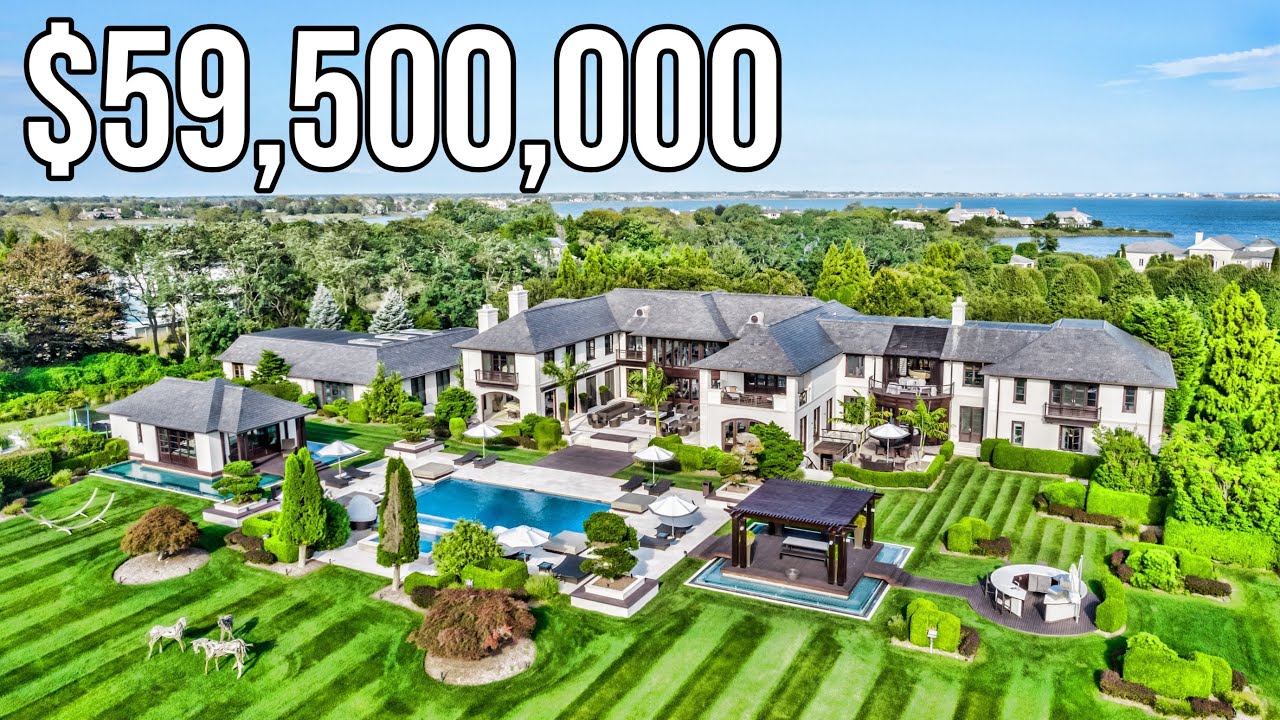 $59,500,000 Water Mill Mega Mansion | Mansion Tour - YouTube