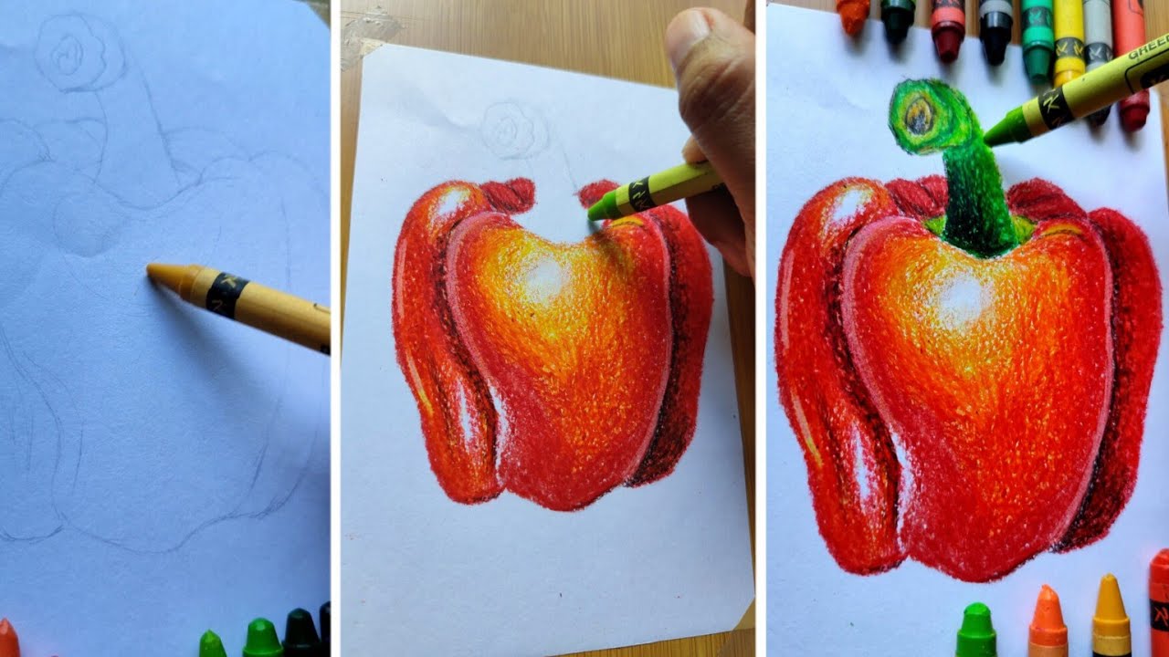 Realistic Drawing using Crayons | Colouring Technique - YouTube