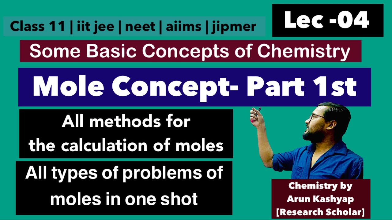 Lec-04 | Mole Concept Part- I | all formulas of moles | calculation of ...