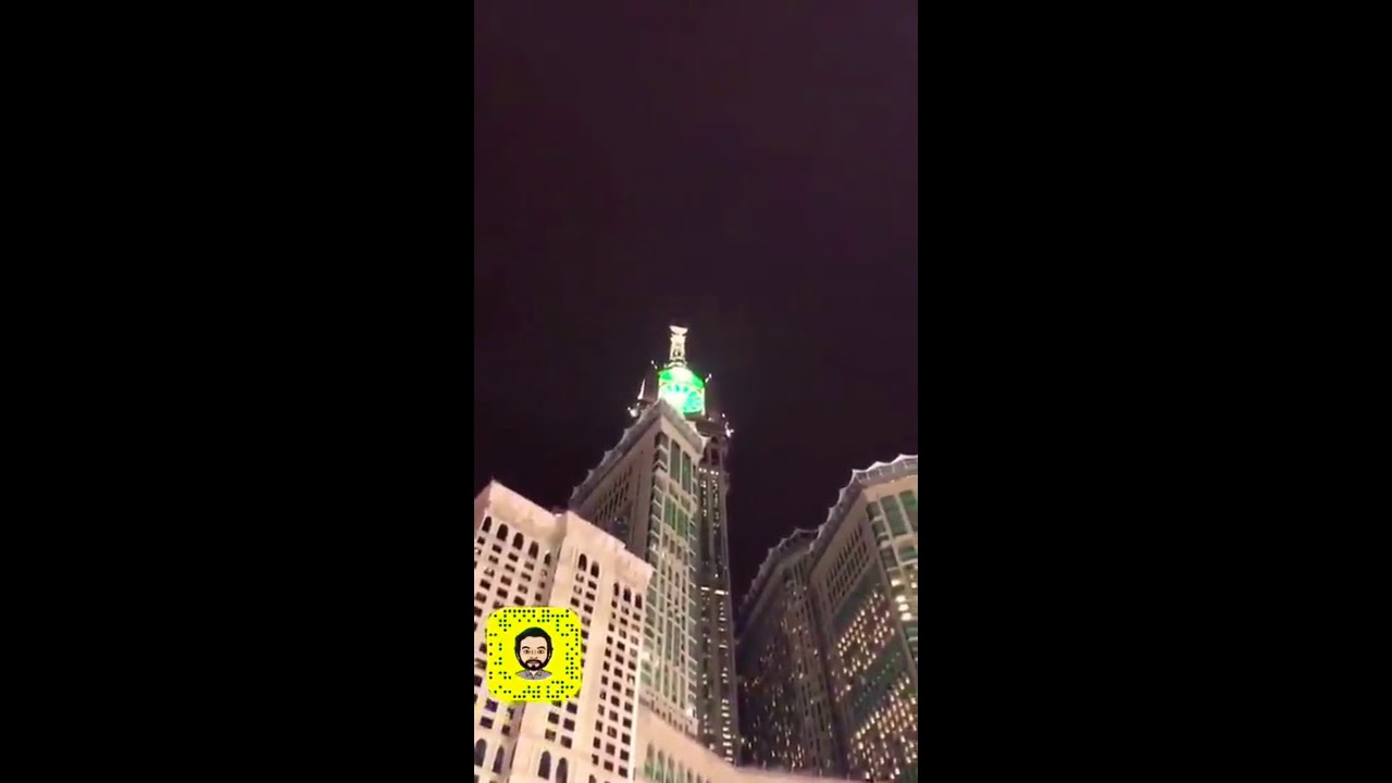 Clock tower Makkah got hit by lightning, Amazing view!!! - YouTube