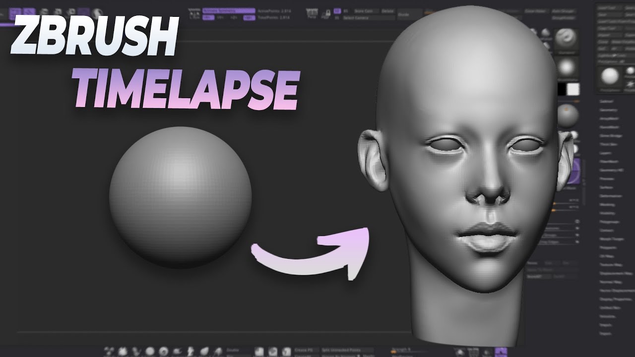 Zbrush Head Sculpt Practice Timelapse - YouTube