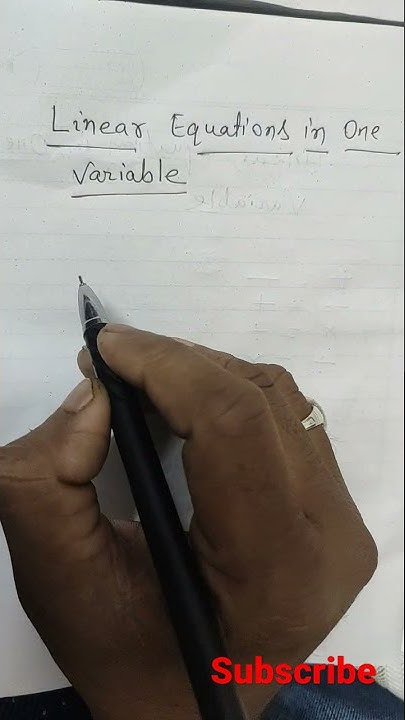Linear equations one variable - YouTube