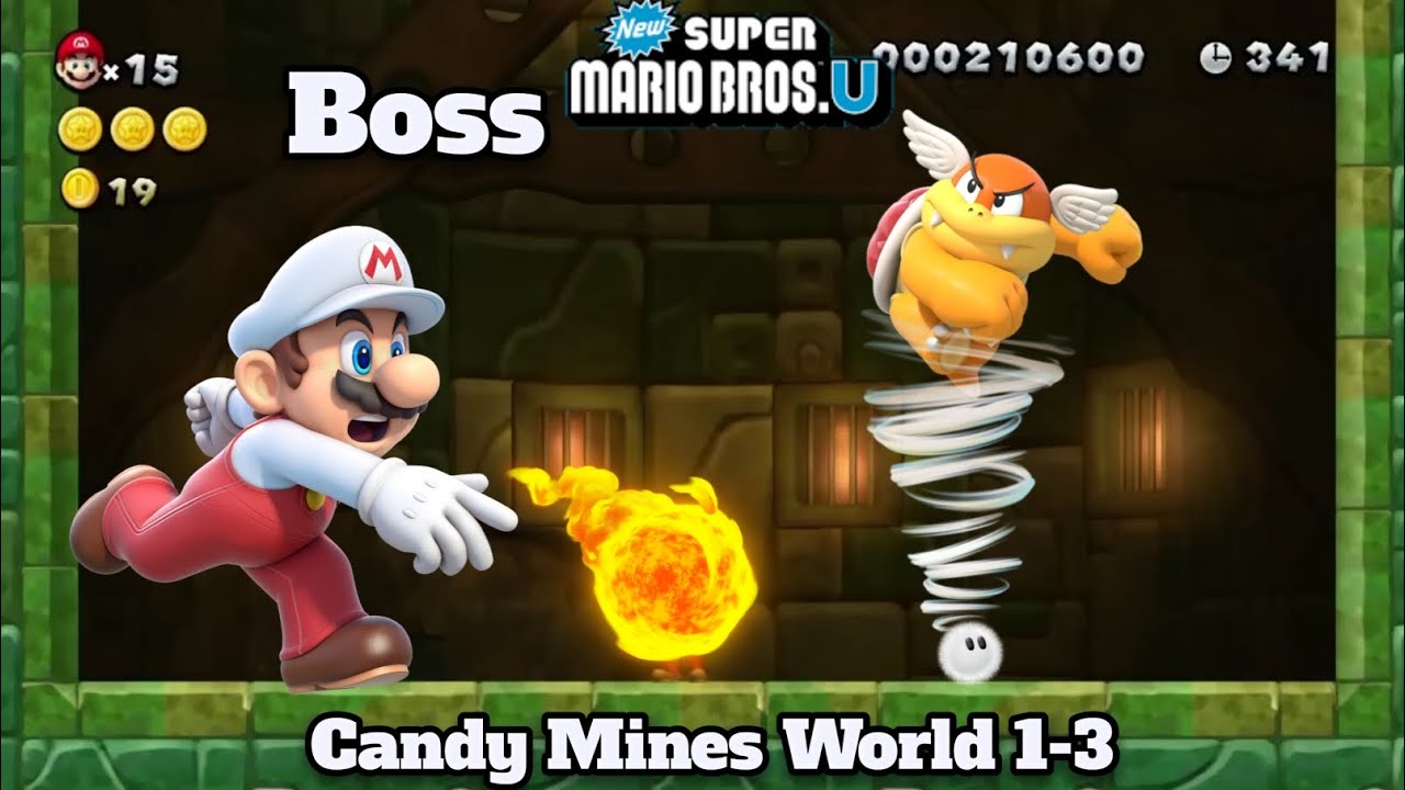 New Super Mario Bros U | Candy Mines World 1-3 | Boss Level | #games # ...