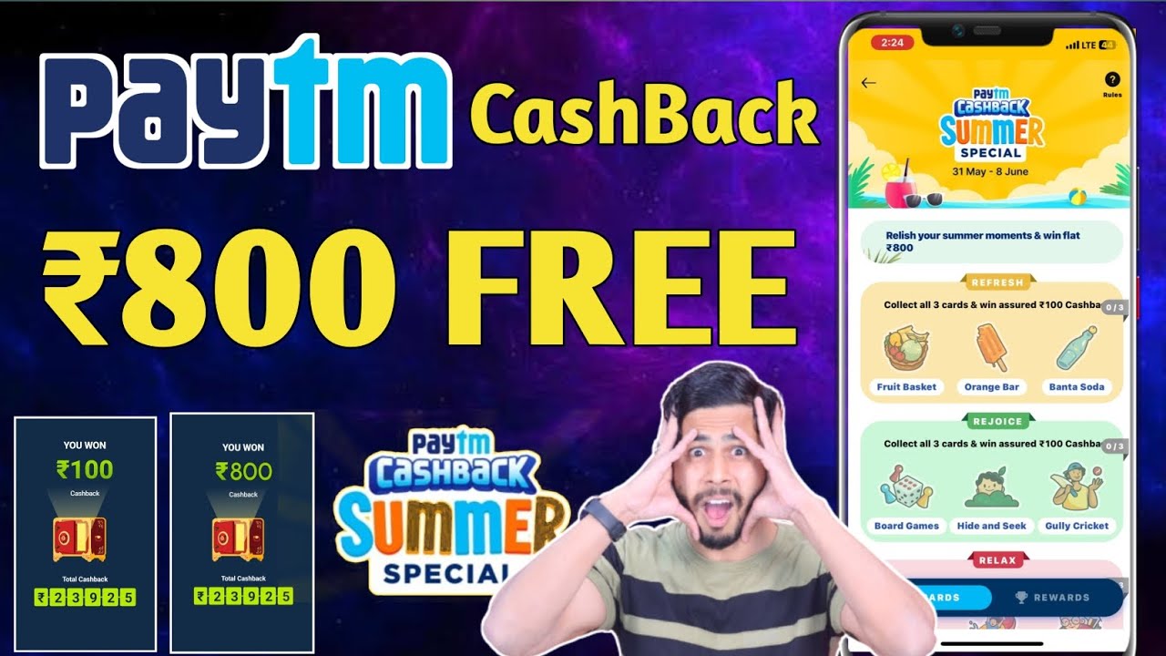Paytm Summer Special Offer 🔥 Flat ₹800 FREE Cashback Offer For All, Paytm Cashback, Paytm New ...