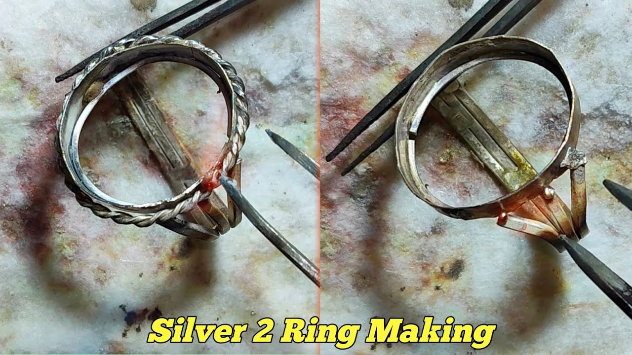 How to make Silver 2 Ring | New Design Silver Ring Making - YouTube