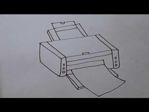 How to draw printer drawing easy steps for kids - YouTube