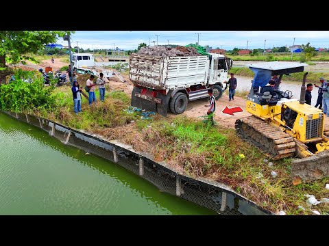 Look Out How Dozer D20P Took Over this Landfill & Nailed its with Dump Truck 5Ton Unloading