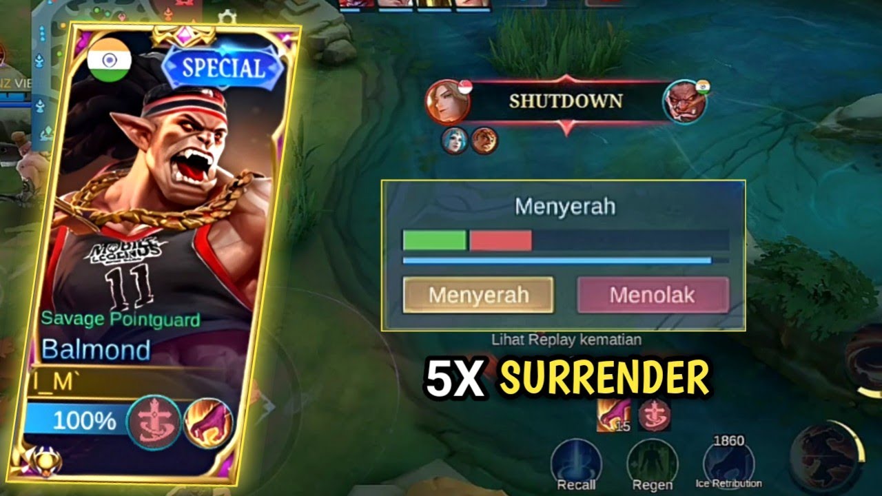 GILLAK! MY TEAM MINTA 5X SURRENDER KERAS ATAU NOOB AWAL SEASON DI ...