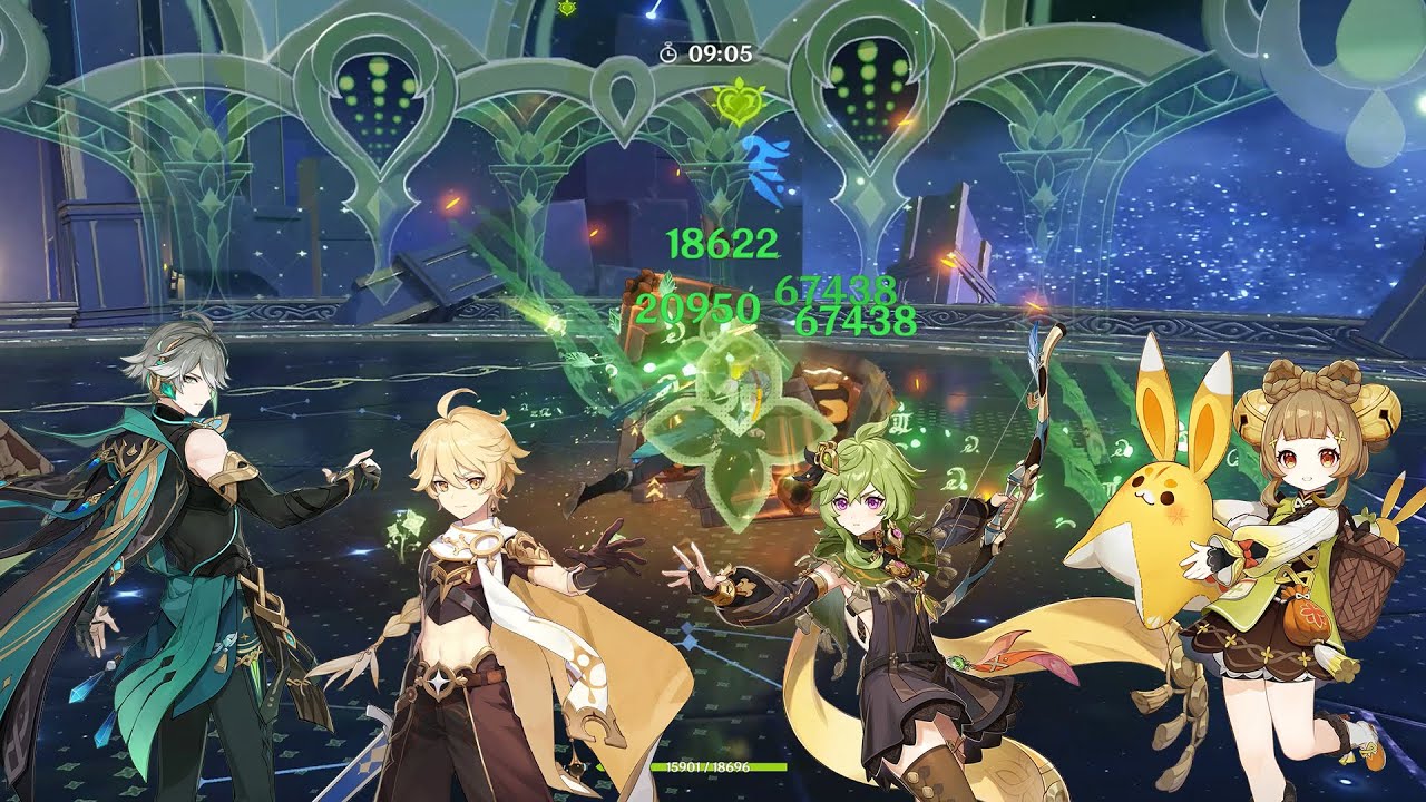 Alhaitham-Aether-Collei-Yaoyao Mono Dendro 3.3 Abyss 12-1-1 - Genshin ...