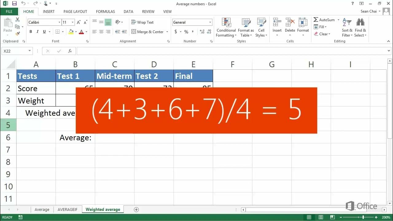 Weighted average | Microsoft Excel 2013 Intermediate Level Training ...