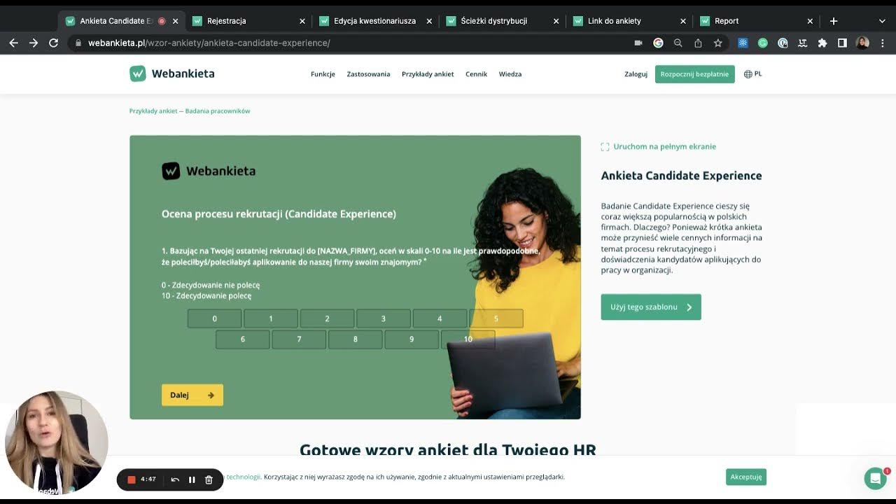 Wzory ankiet: Co się stanie po wybraniu przykładu? - YouTube