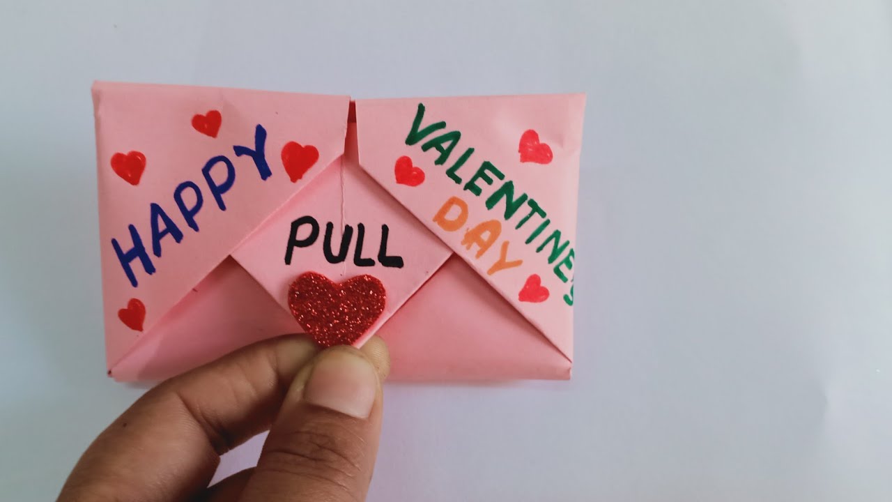 DIY -pull tab origami envelope card / Letter Folding origami ...