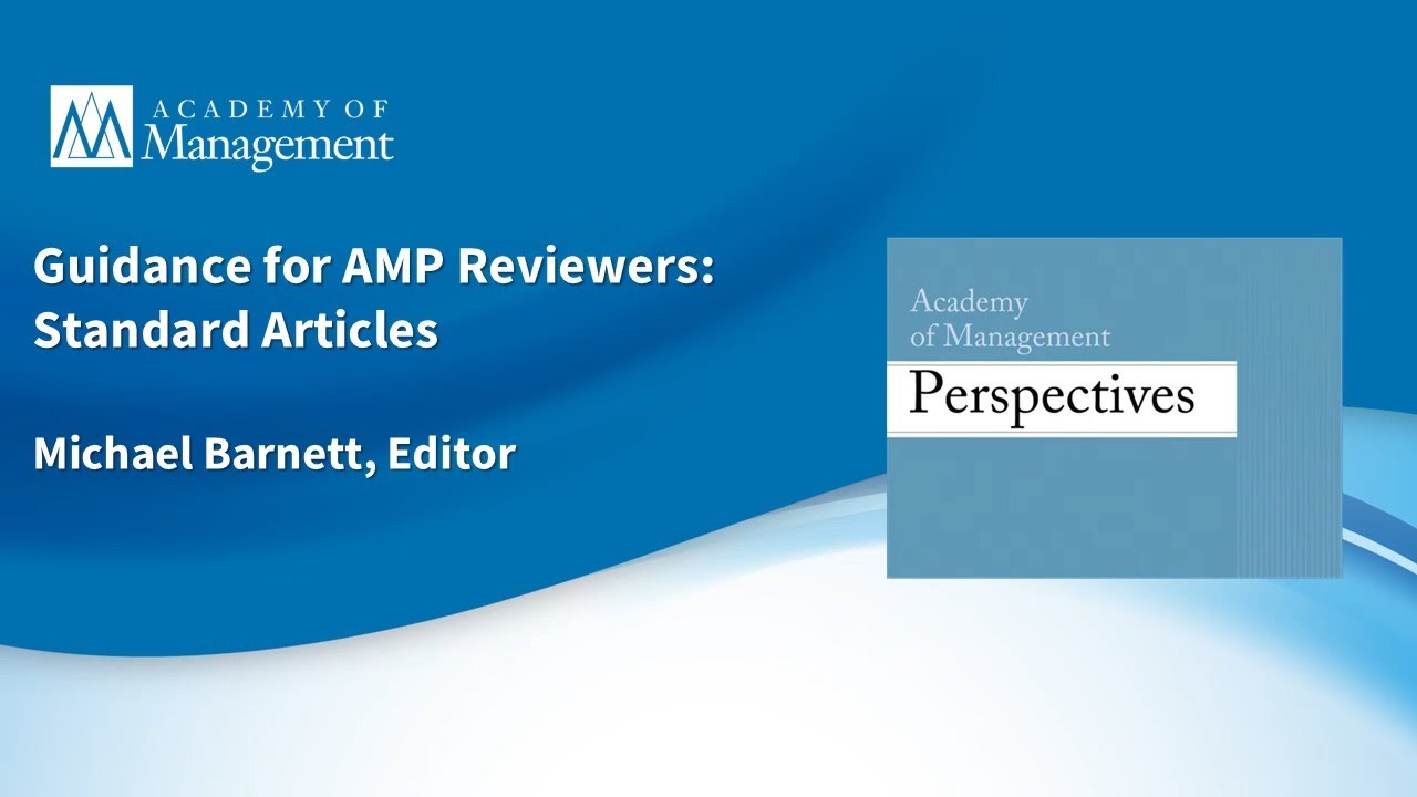 AMP Video Guidance Series - Guidance for AMP Reviewers: Standard ...