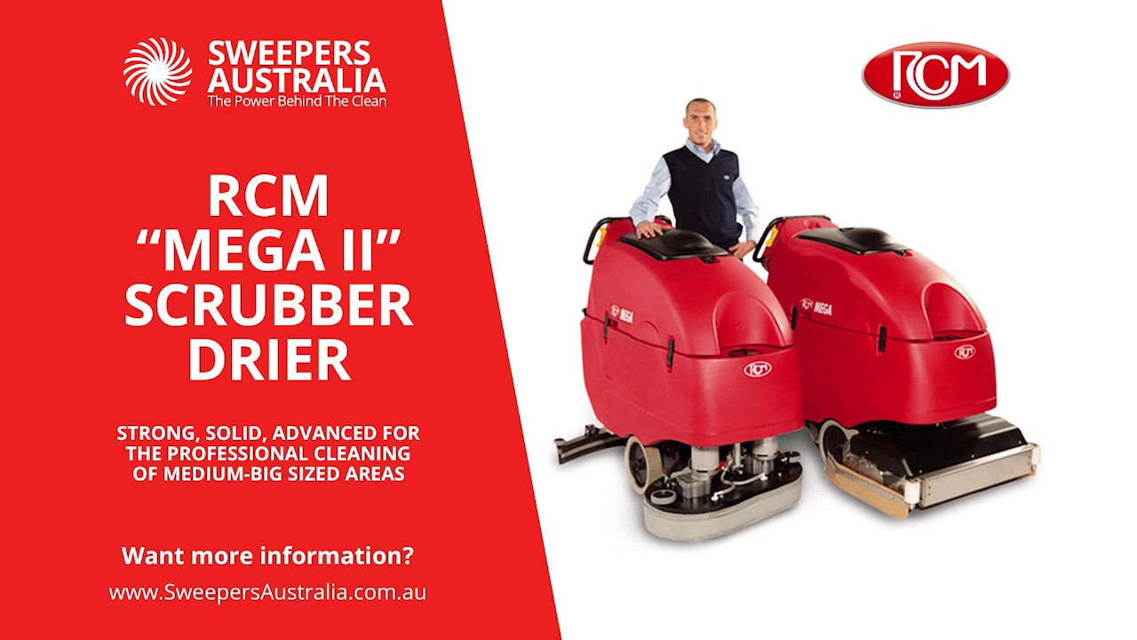 RCM "MEGA II" Scrubber Drier from Sweepers Australia - YouTube