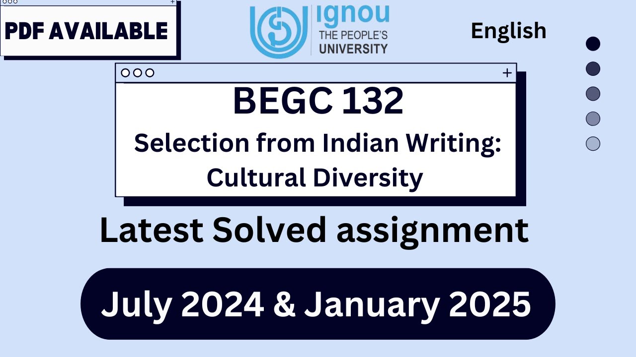 BEGC-132: Solved Assignment For July 2024- January 2025 session || # ...