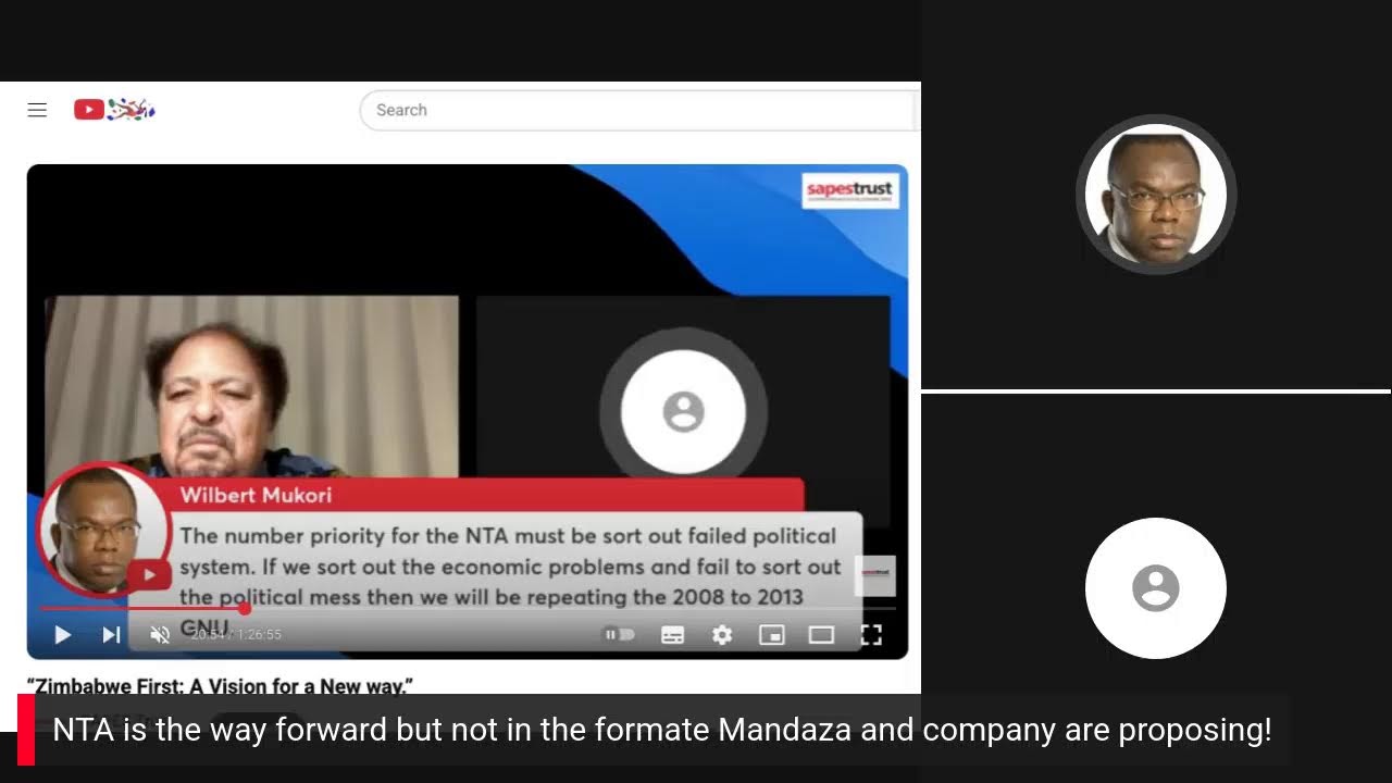 NTA is the way forward but not as Mandaza and Co. are proposing. - YouTube