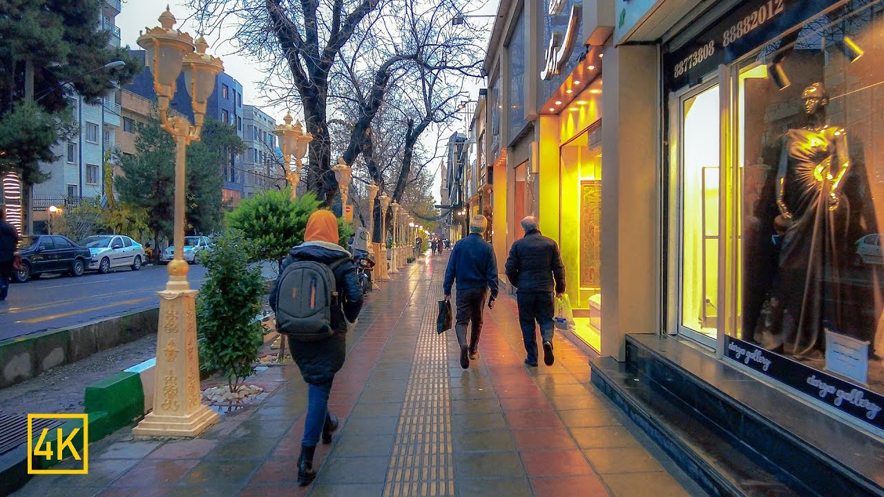 Walking on Vanak Street , TEHRAN, IRAN 2022 4K / پیاده‌روی در خیابان ...