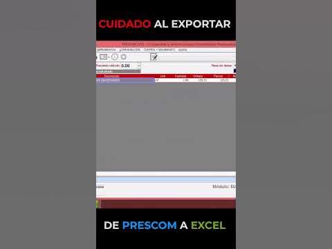 Cuidado al Exportar a Excel desde Prescom 1 #short #shorts - YouTube