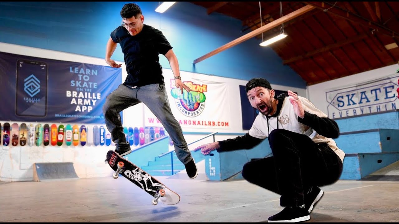 Landing his FIRST Kickflip after 26 years!? - YouTube