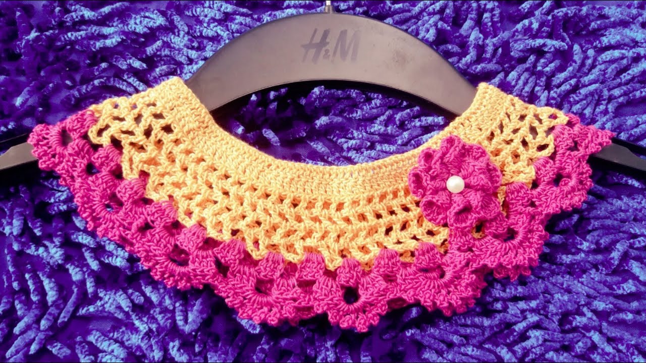 Crochet neck design || Very easy crochet collar || কুশিকাটার গলার ...