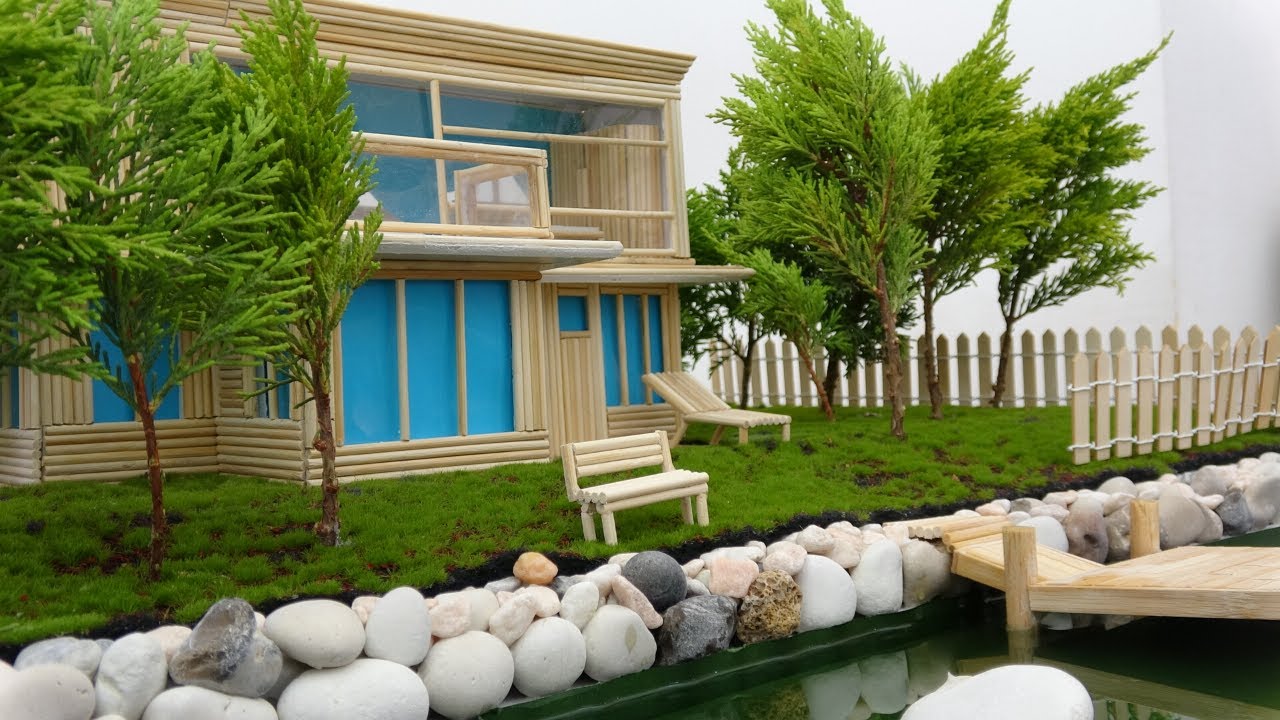 How to make Bamboo House / DIY Miniature House | Lake House - YouTube