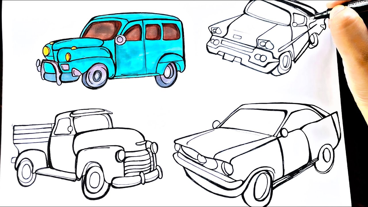 Easy Vehicle Drawing || How To Draw Car/Vehicle/Transportation simple ...