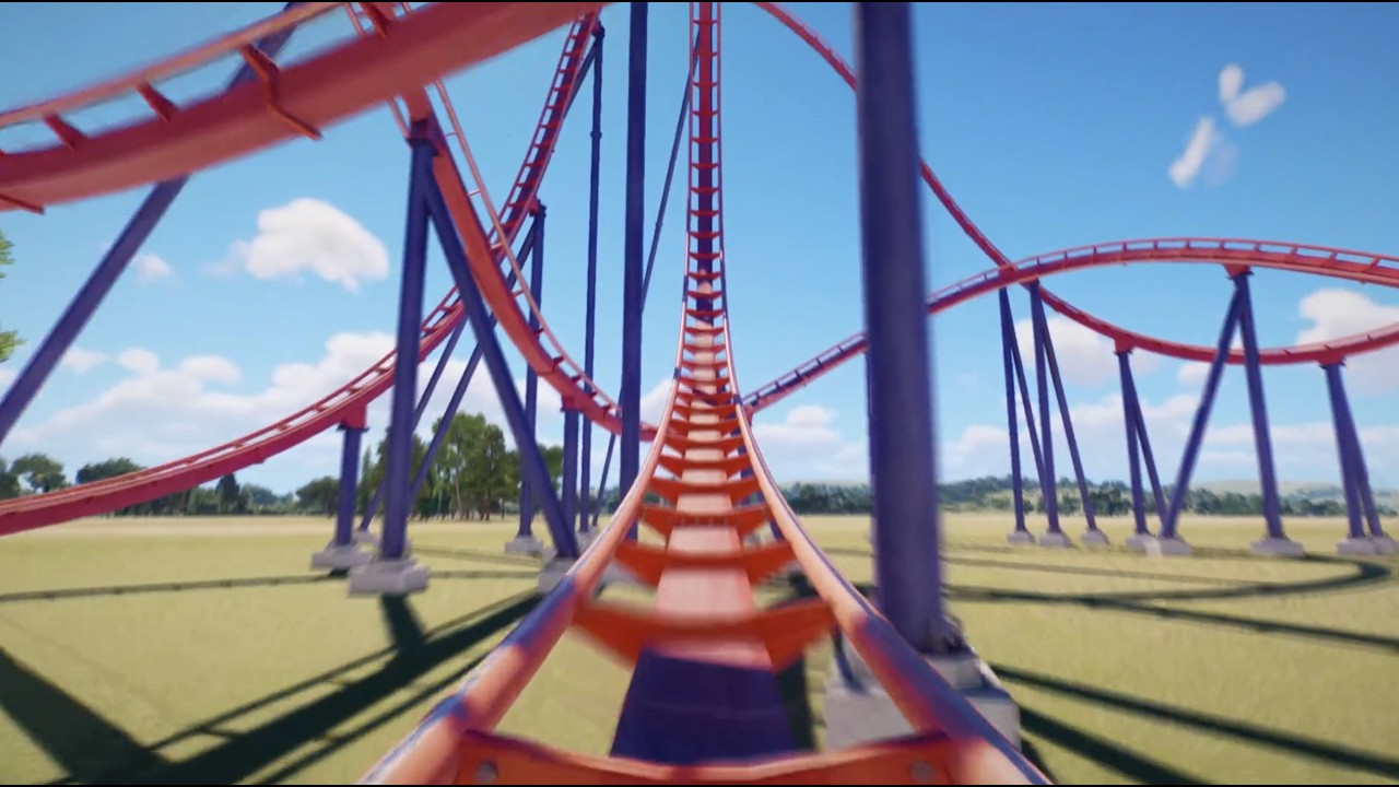 #9 High speed roller coaster. Scary fast ride. Loop and twist roller ...