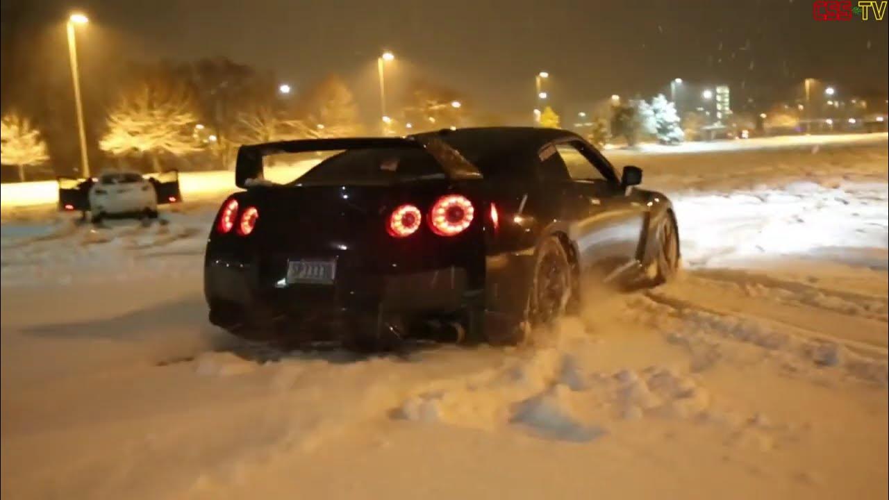 Nissan GT-R R35 Drift Donut Flame Loudest Compilation - YouTube