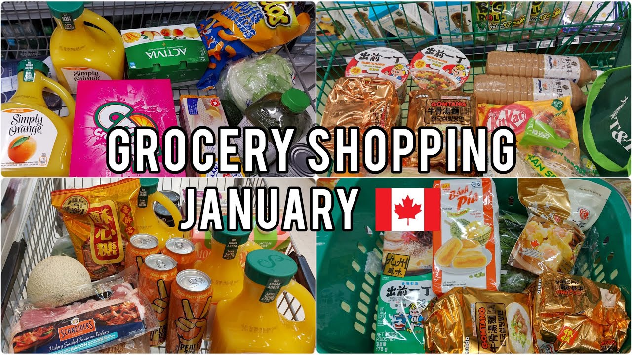 Grocery Shopping Trips in Canada 🛒Summary of January shopping - YouTube