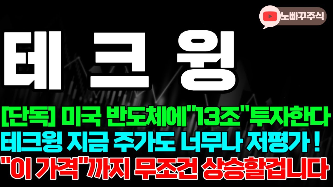 테크윙 주가전망 단독 미국 반도체에 13조 투자한다 테크윙 지금 주가도 너무나 저평가 이 가격까지 무조건