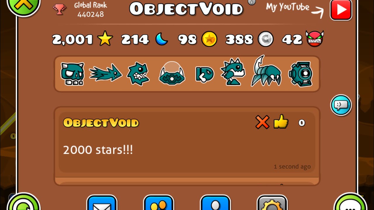 Achieving 2000 stars in GD! - YouTube