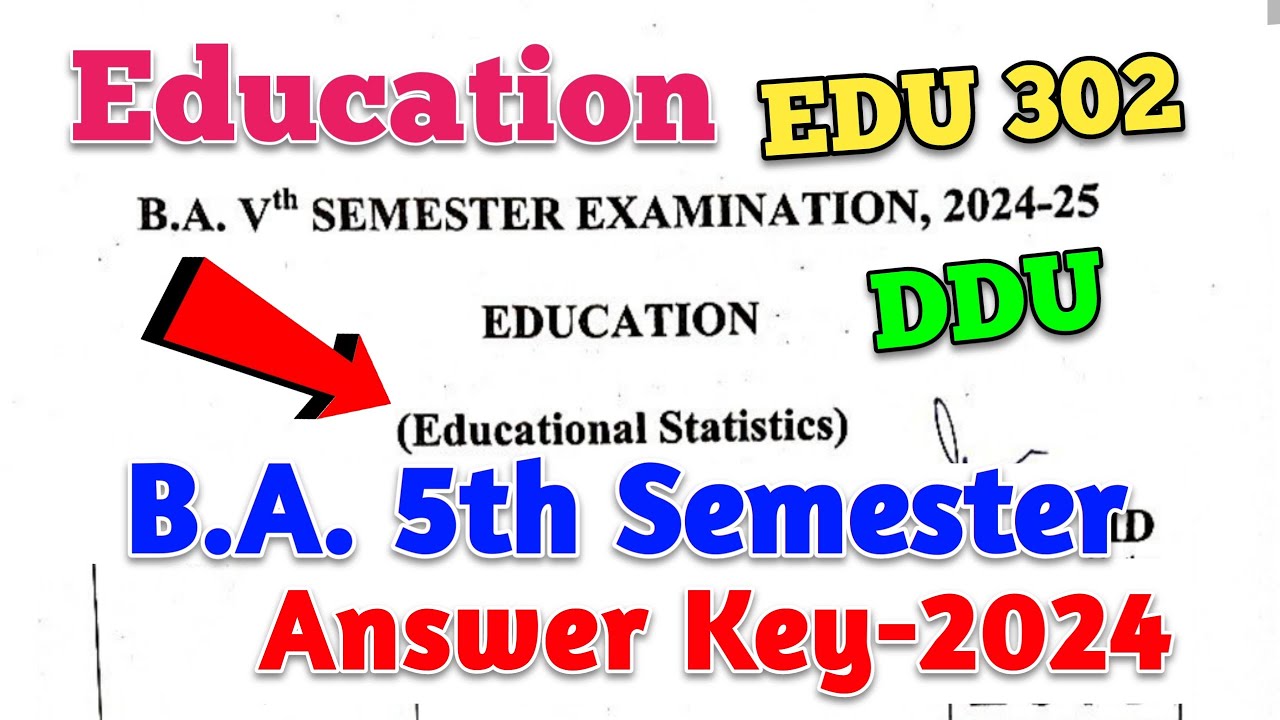 BA 5th semester education edu 302 answer key 2024 | educational ...