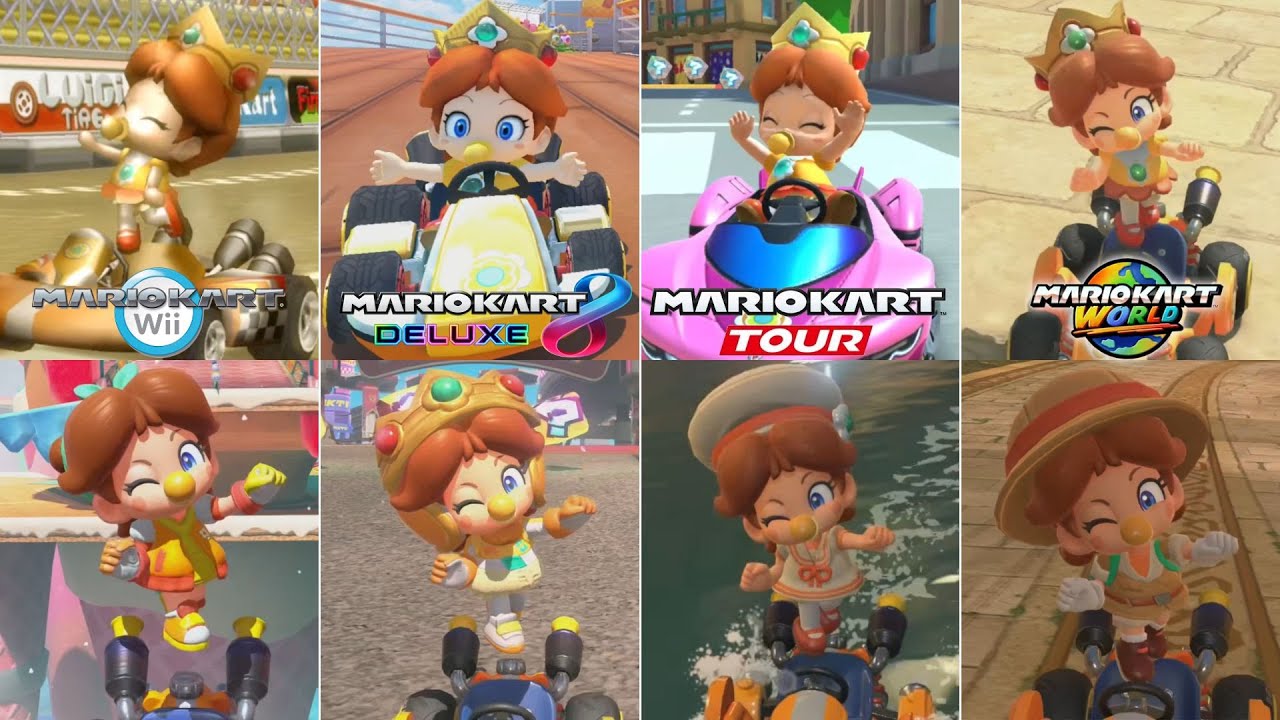 Evolution Of Baby Daisy Characters In Mario Kart Games [2008-2025 ...