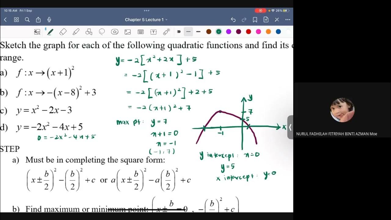 sketching graph cont quadratic, cubic, absolute value and square root function - YouTube