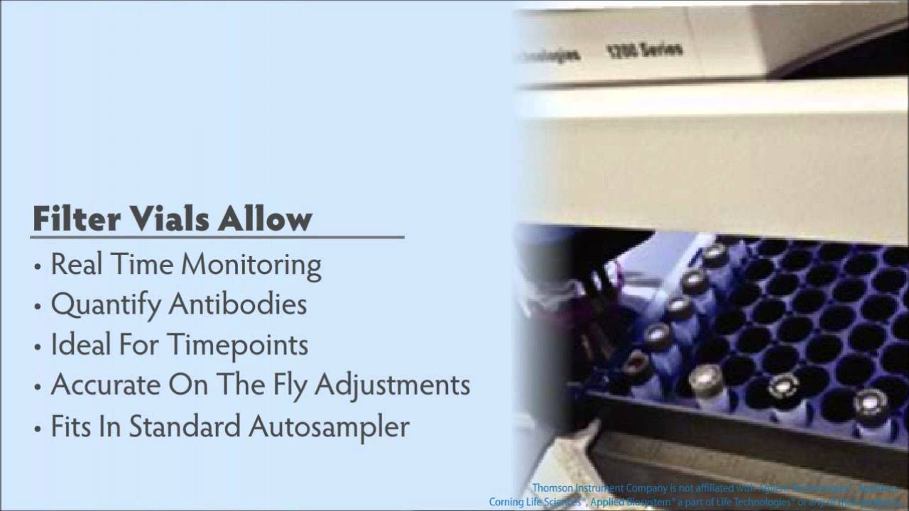 Thomson Filter Vials for Antibody Analysis - YouTube