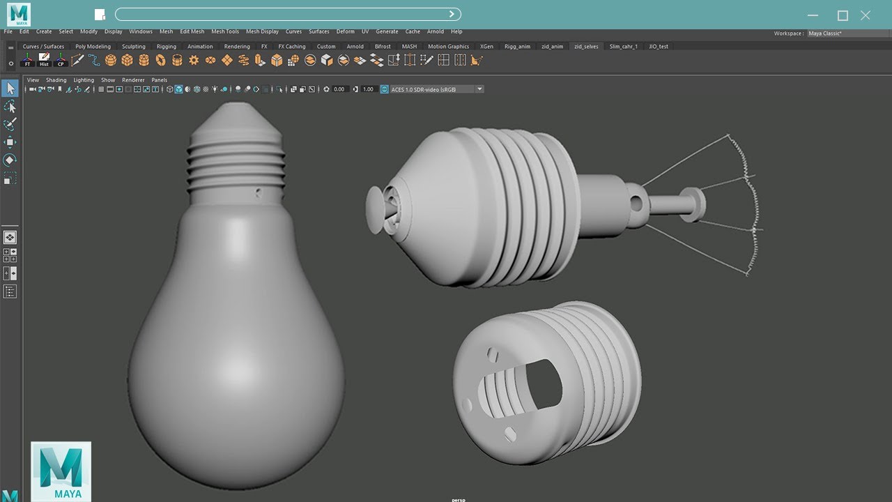Autodesk Maya Tutorial 3d Modeling Basics 3d Light Bulb Model In