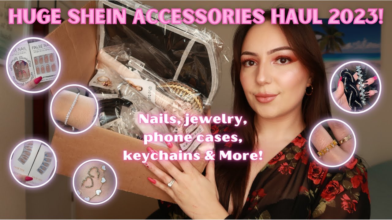 SHEIN ACCESSORIES HAUL 2023 | 20+ items (jewelry, phone cases, nails ...