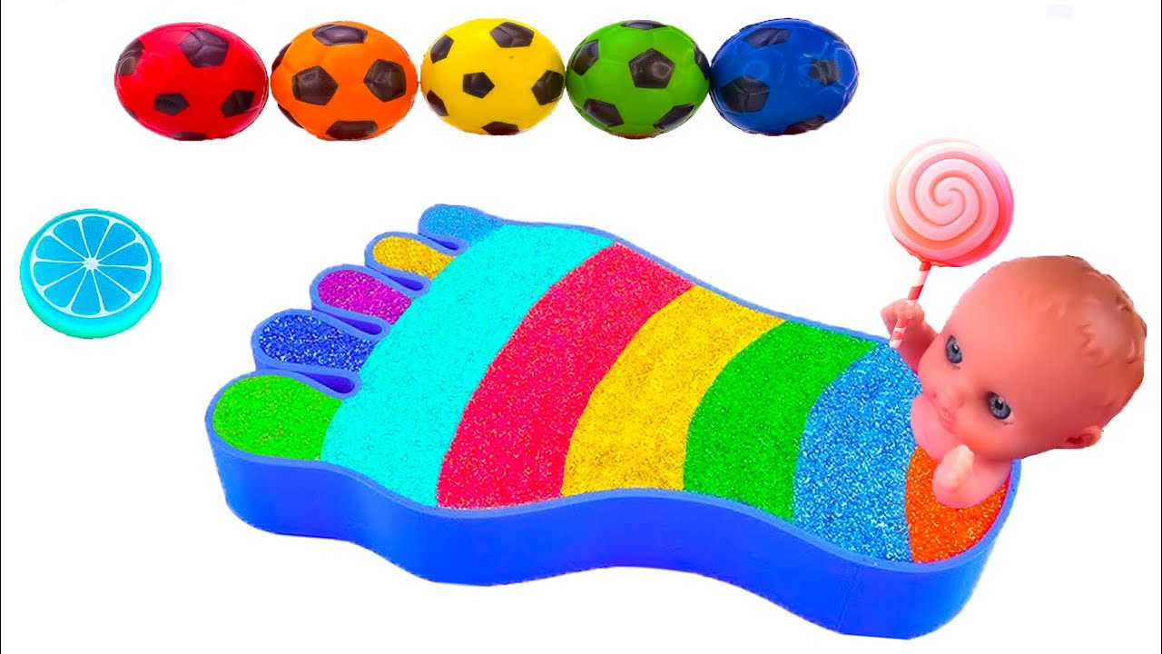 ASMR Slime Video | How to Make a Rainbow Foot with Glitter Slime ...