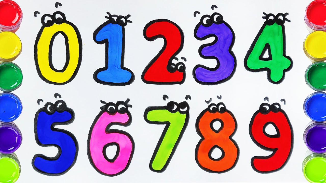 숫자 그리기 물감으로 색칠하기 영어 숫자 놀이 숫자 세기 숫자 배우기 Numbers Drawing And