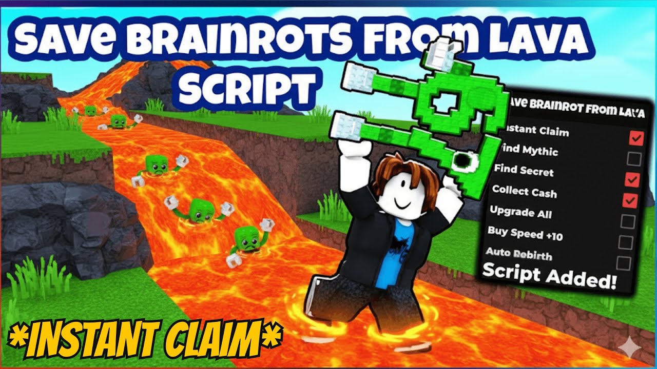 🔥 Save Brainrot From Lava Script | Auto Claim, Anti Lava, Secret ...