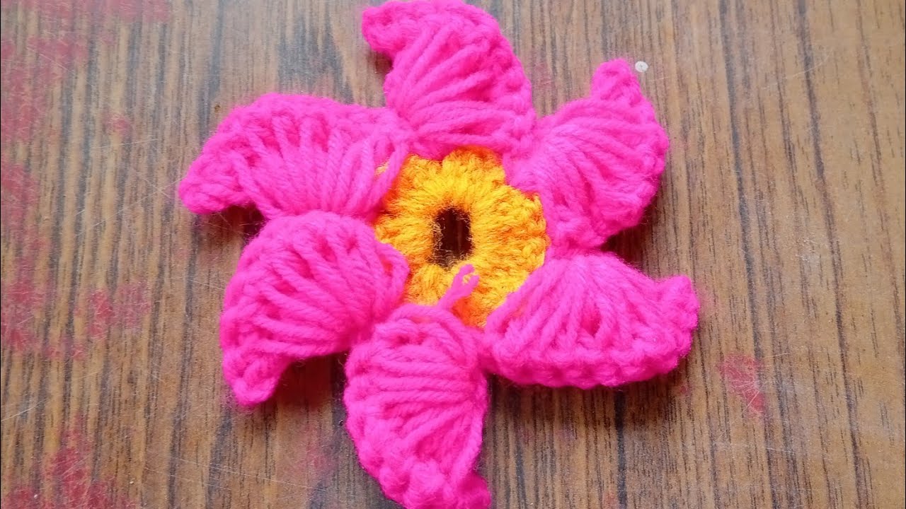 🌺🌺NEW WOOLEN 🌺🌺FLOWER DESIGN🌺🌺 || CROSIA DESIGN || CROCHET DESIGN || # ...
