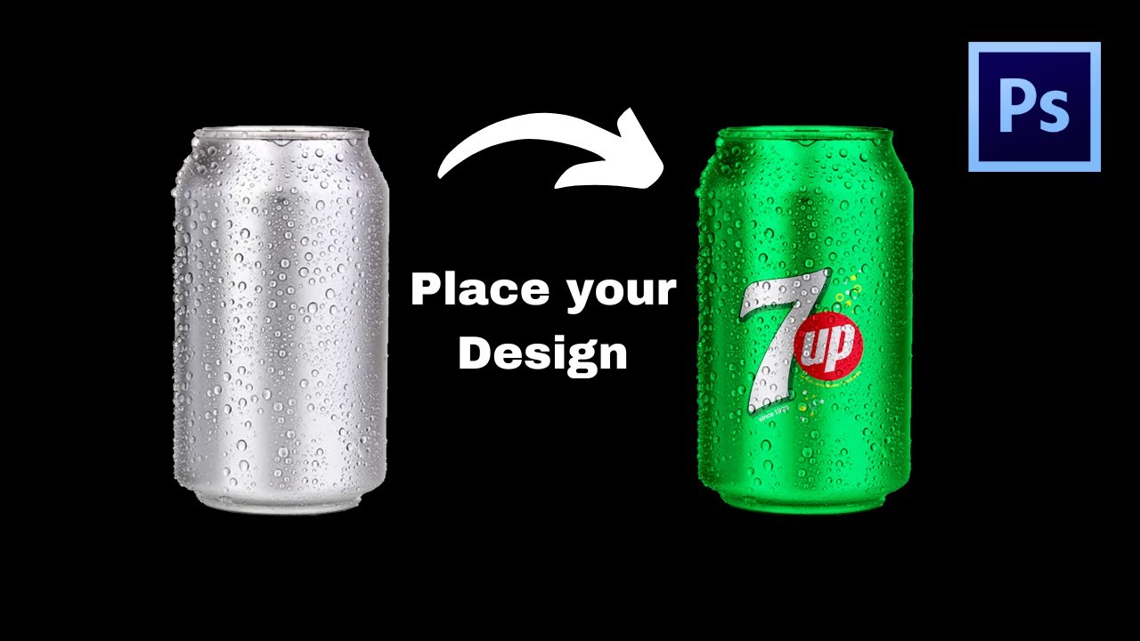 How to Place your Design on Can / Bottle in Photoshop - One Minute ...