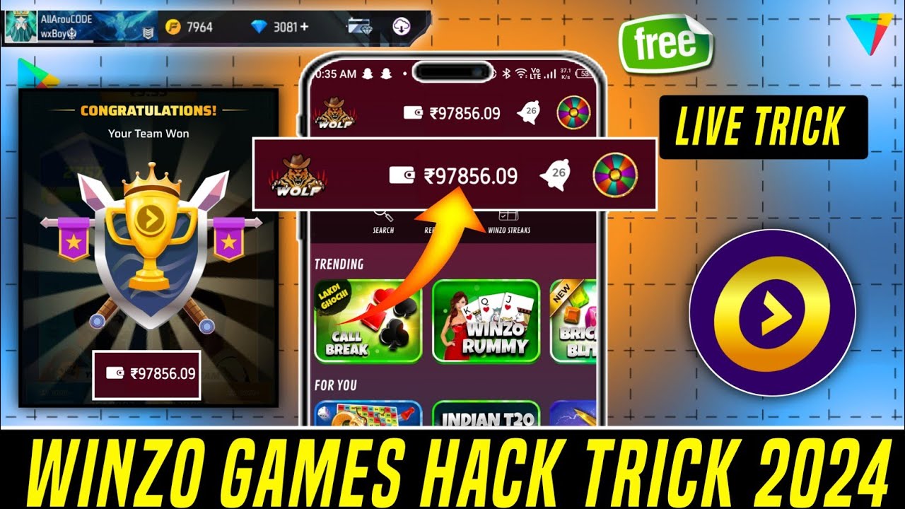 🤑Winzo Game Total Hacked Trick 2024 Unlimited Won Trick ! Best Loot Of ...